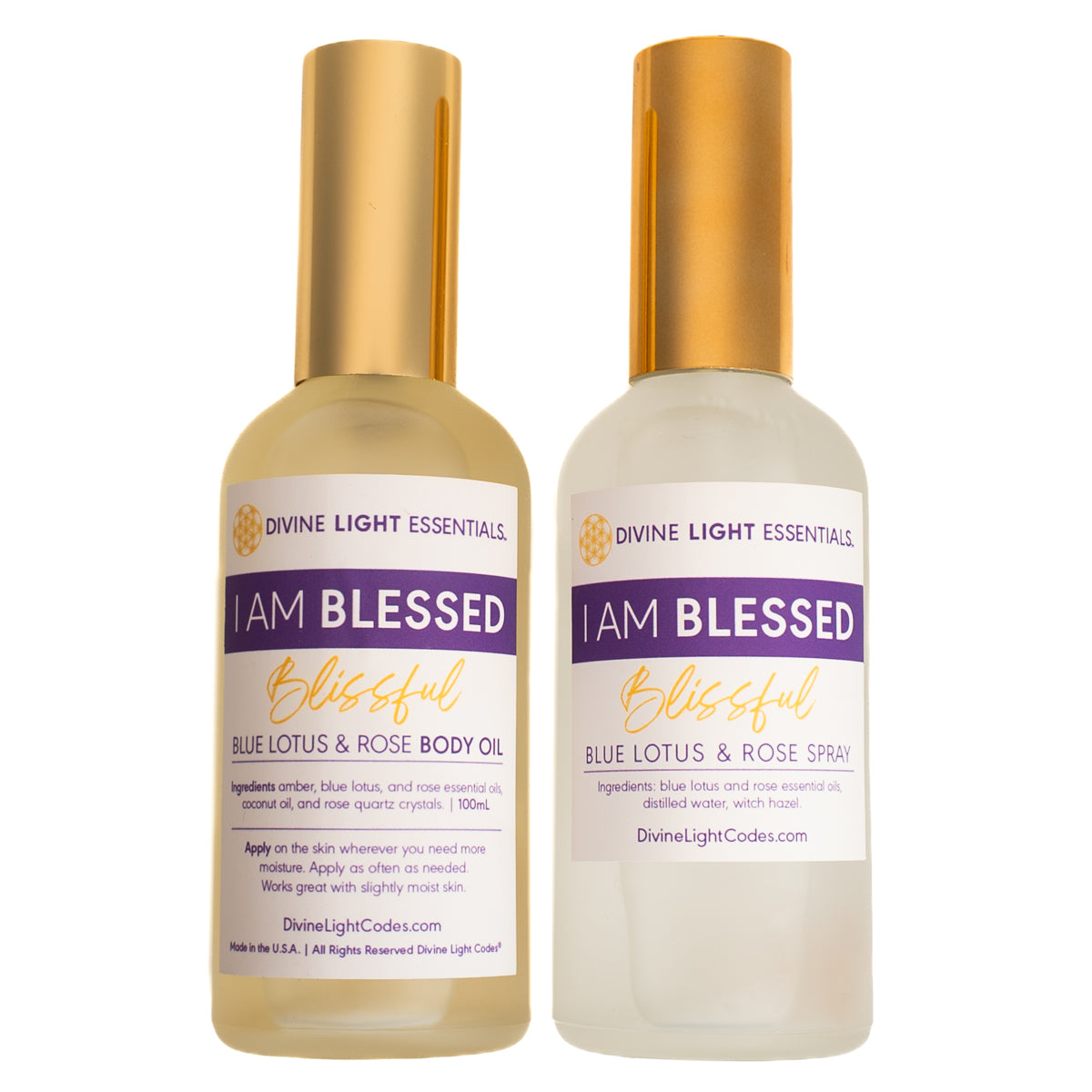 Blissful & Blessed Body Double • Oil & Spray Duo • Blue Lotus & Rose ...